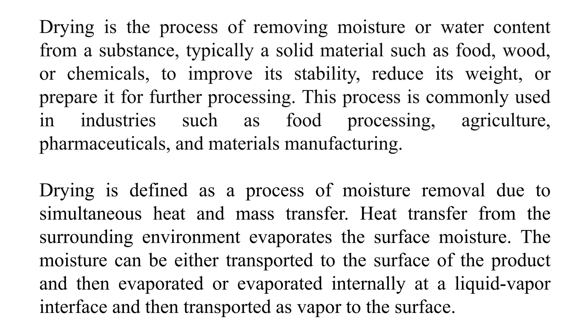 Drying & Water Content with bound & unbound water | PPTX