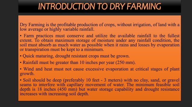 DRY LAND.pptx | Agriculture | Industries