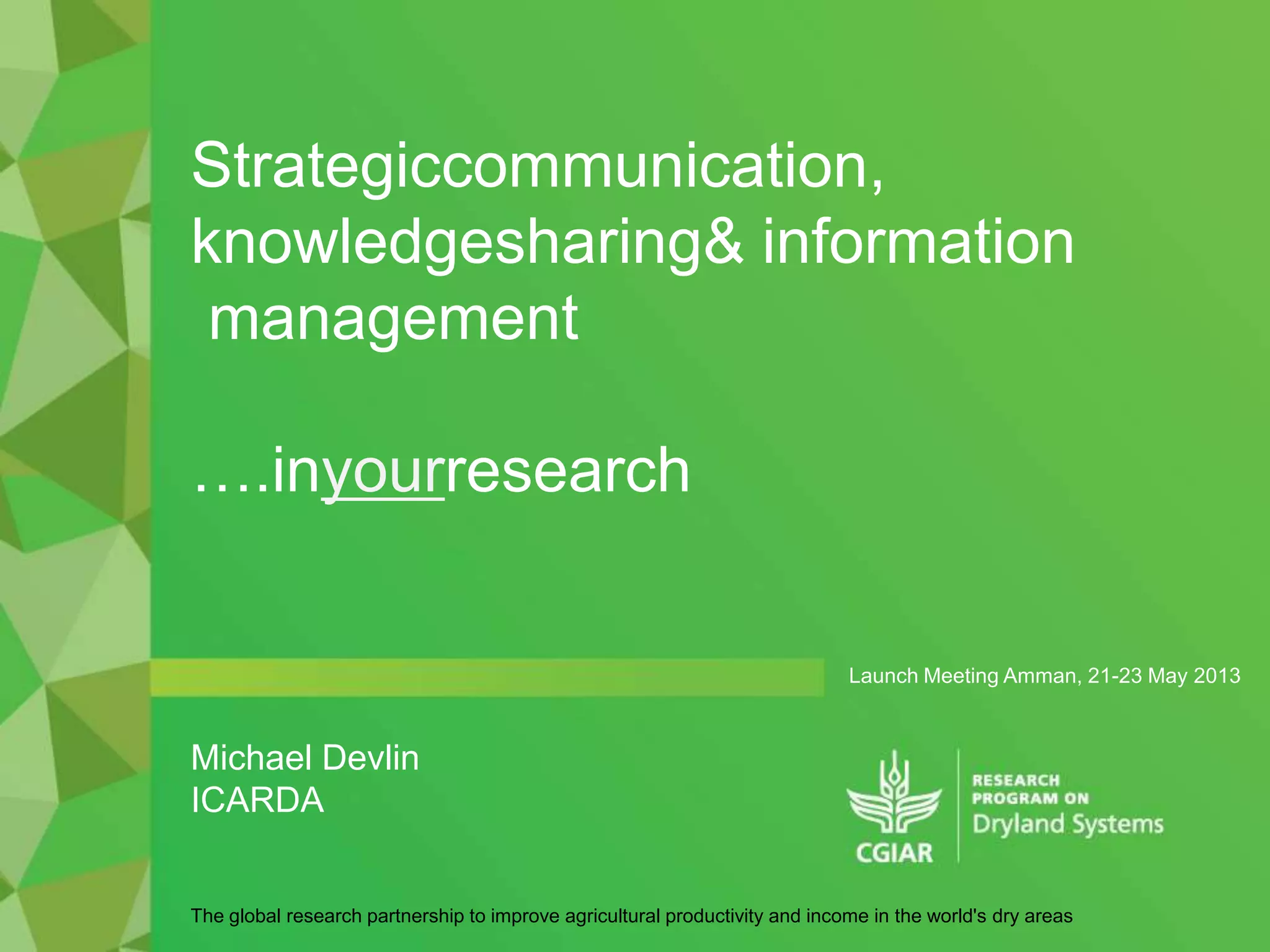 Communication, Information Management and Knowledge Sharing | PPT ...