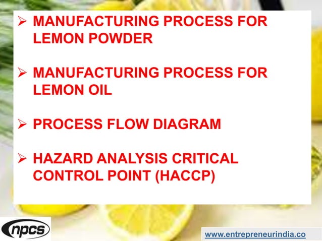 Dry Lemon Powder and Lemon Oil | PPTX