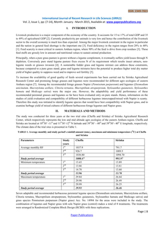 Dry Matter Yield and Agronomic Performance of Herbaceous Legumes Intercropped With Napier Grass ...