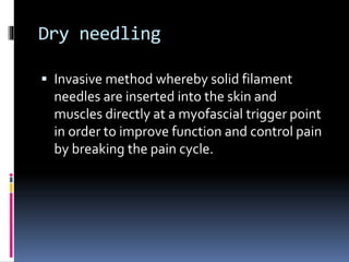 Dry needling Anatomy and physiology of human body | PDF
