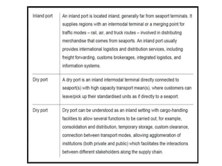 Dry port logistics 2015 | PPT