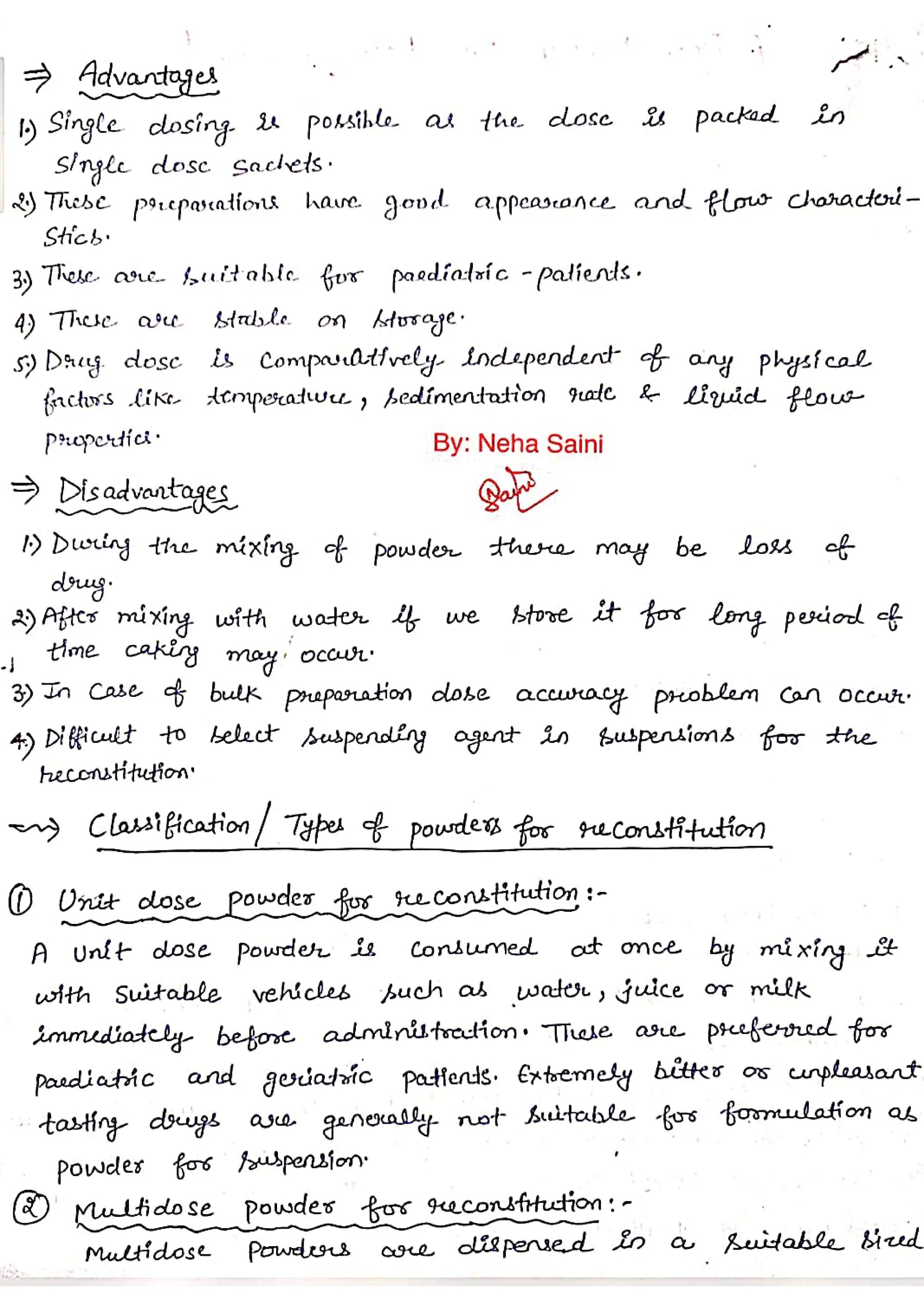 Dry powder for reconstitution. (Pharmaceutics) D. Pharmacy Ist year | PDF