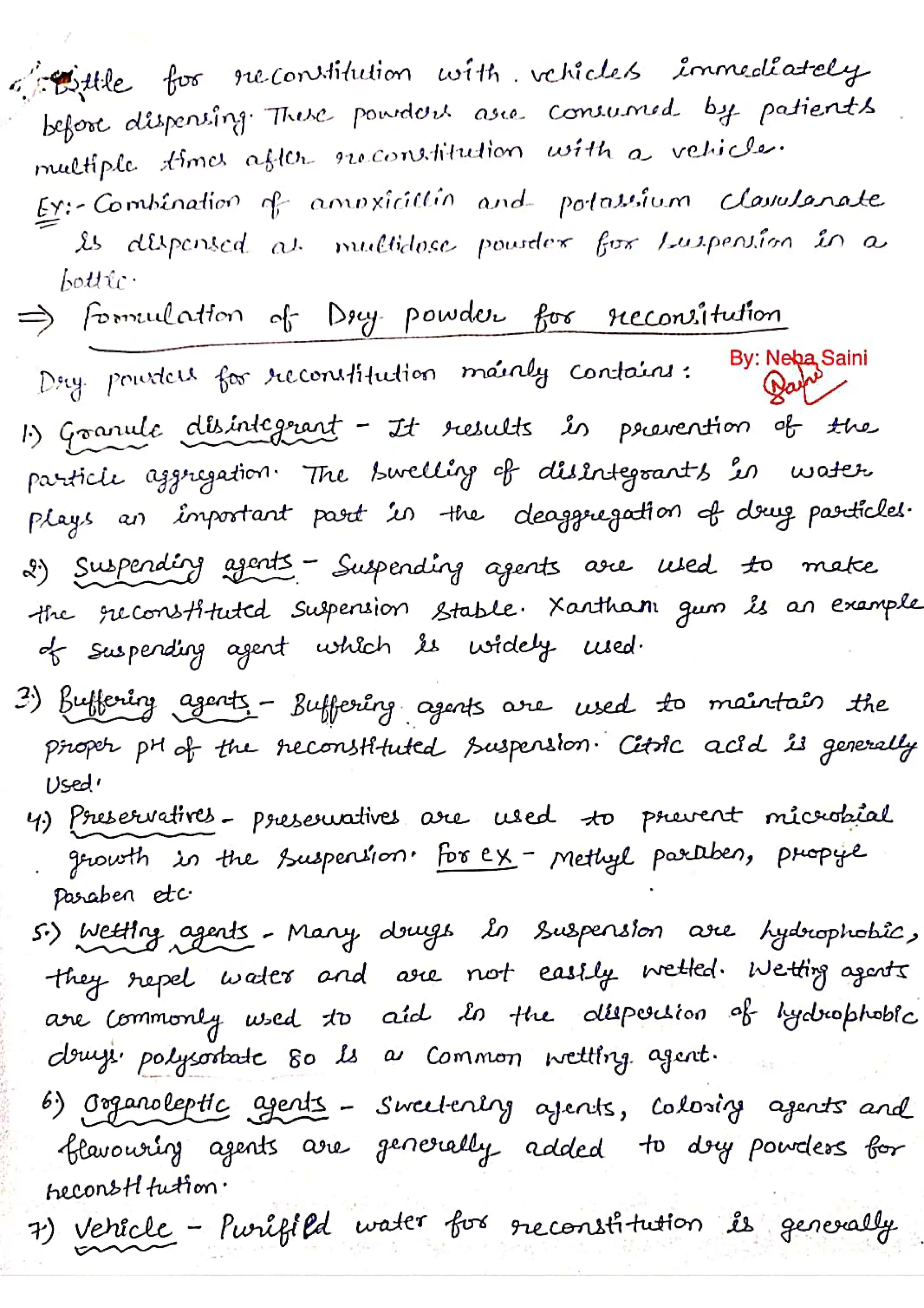 Dry powder for reconstitution. (Pharmaceutics) D. Pharmacy Ist year | PDF