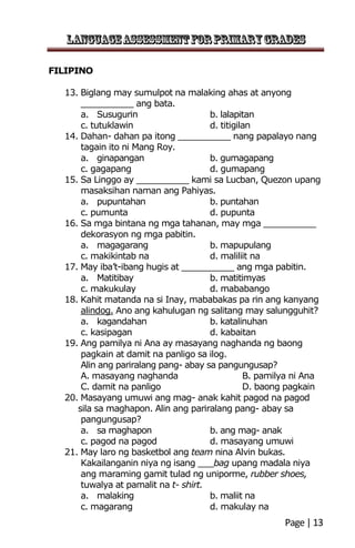 K to 12 Grade 3 LAPG DRY RUN - 2 with EDQ | PDF