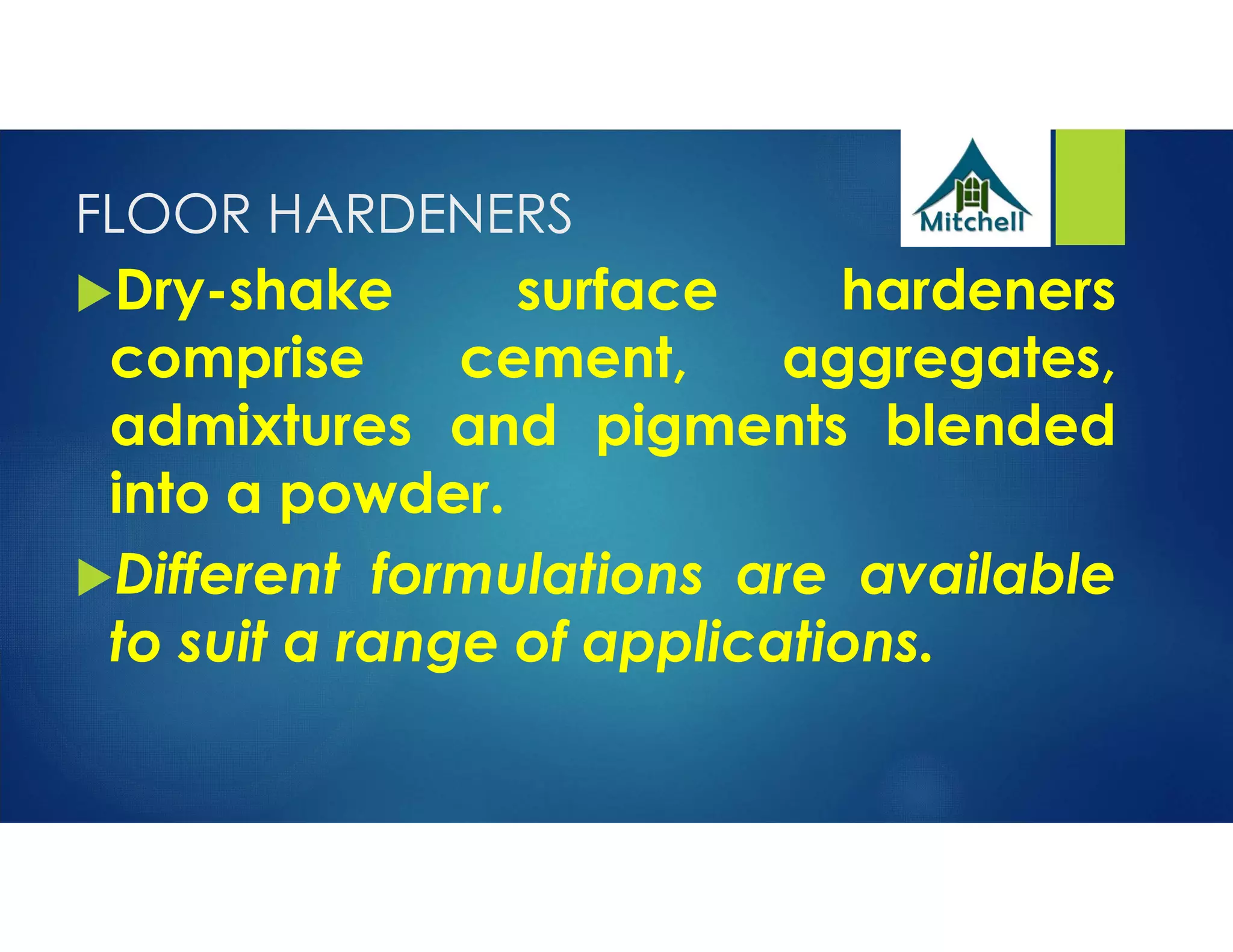Dry shake floor hardeners | PDF