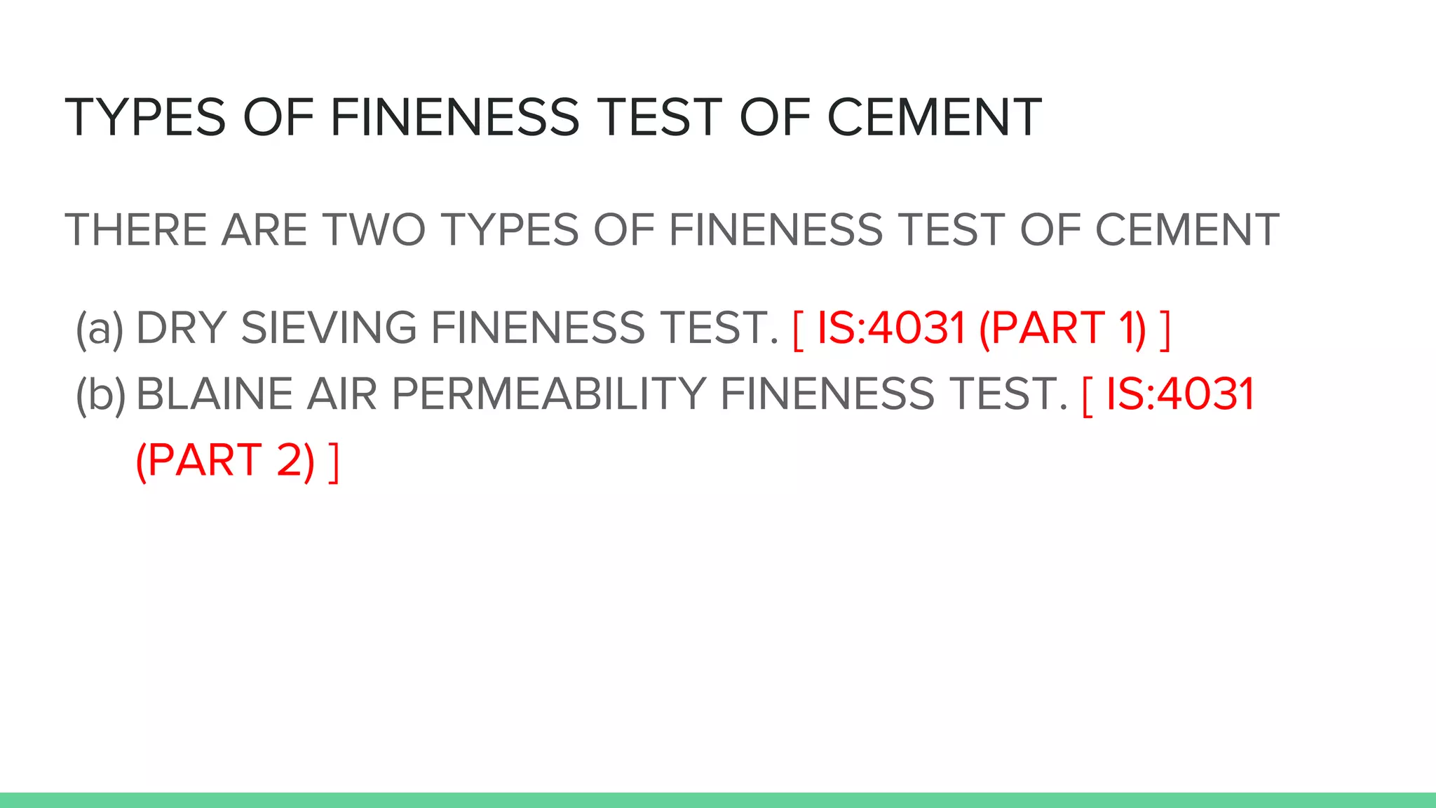 FINENESS TEST OF CEMENT (DRY SIEVING) | PPTX
