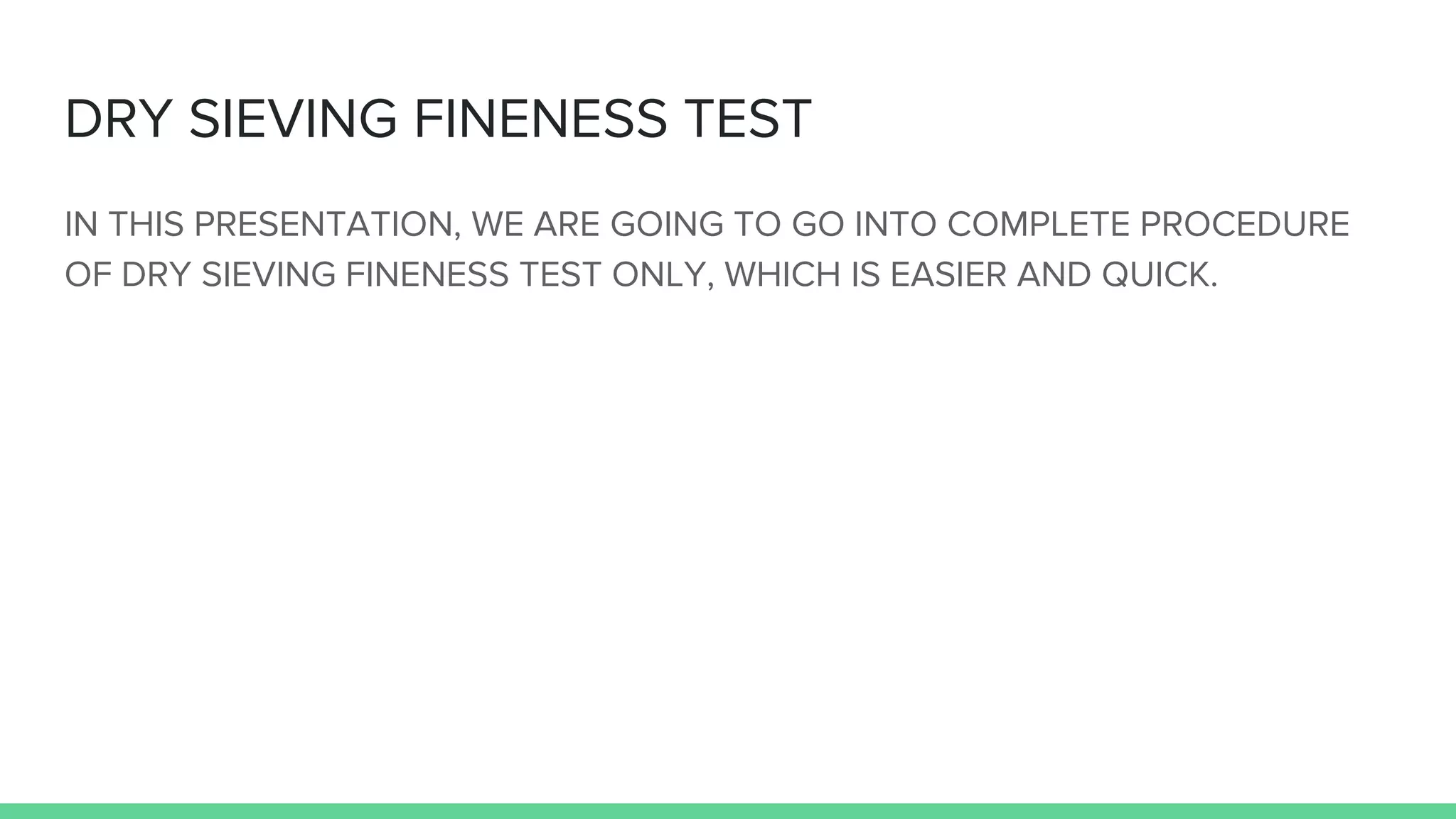 FINENESS TEST OF CEMENT (DRY SIEVING) | PPTX