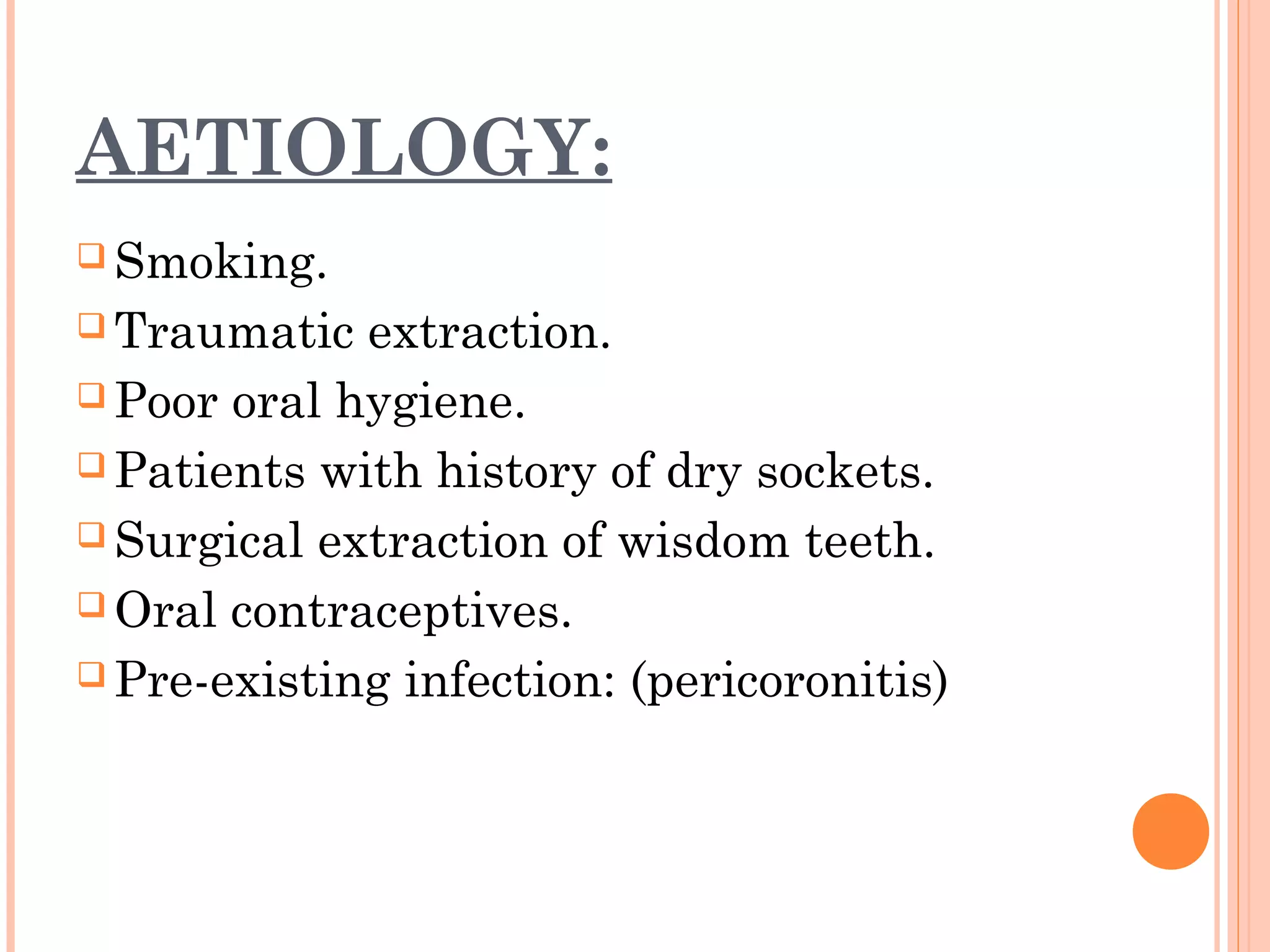 Dry socket, alveolar ostitis | PPT