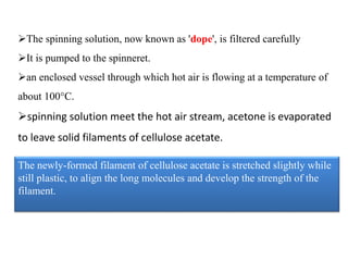 Cellulose Acetate Dry spinning method. | PPTX