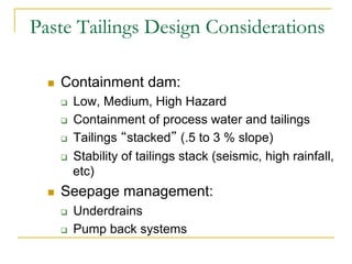 Dry Stack Tailings Overview | PDF