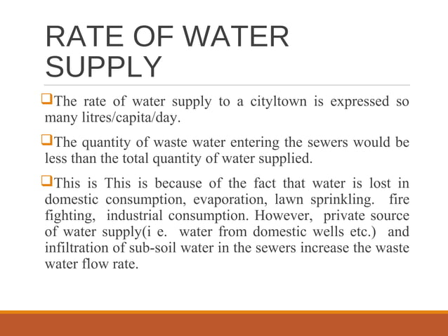 Dry weather flow | PPT