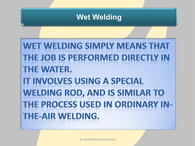 Dry welding and wet welding | PDF