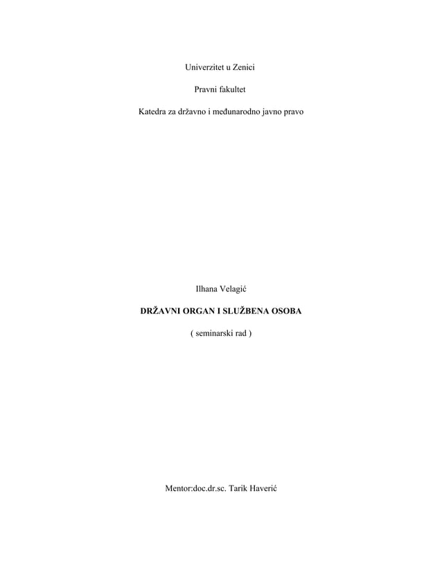 Drzavni organ i sluzbena osoba | DOC