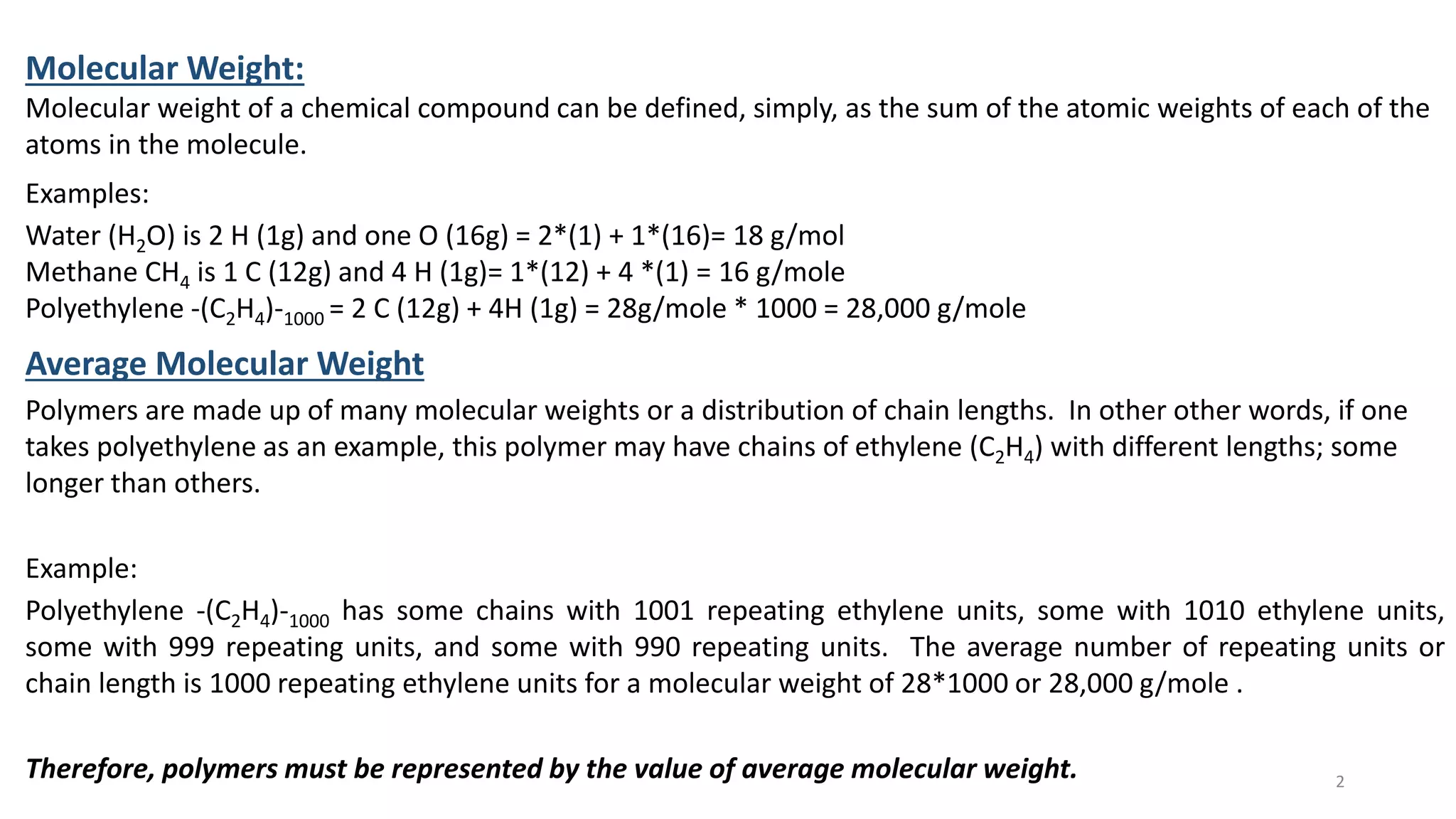 Polymer Molecular weight and its Measurement methods.pptx | Chemistry ...