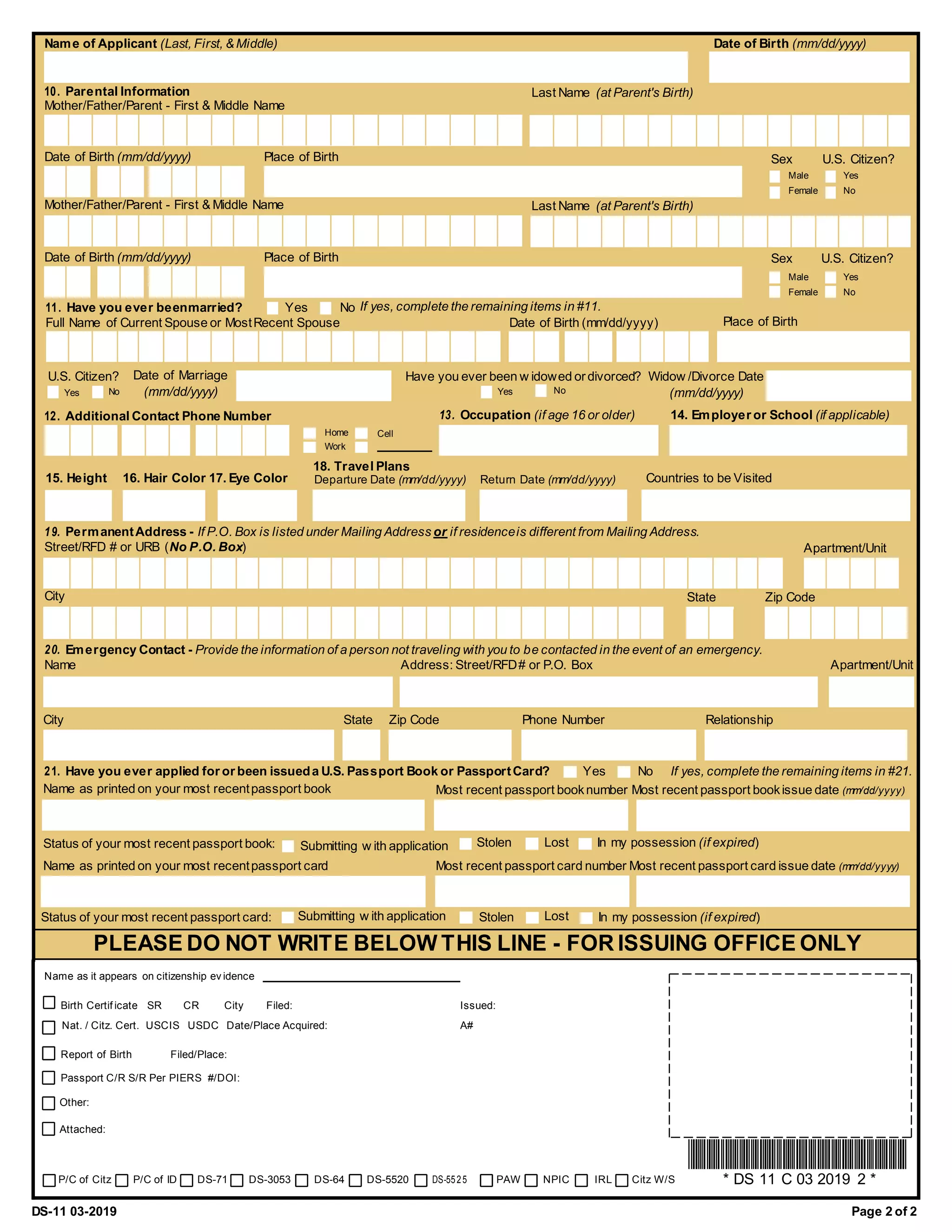 Buy legal U.S. Passport (DS-11) | Inside and Outside the United States ...