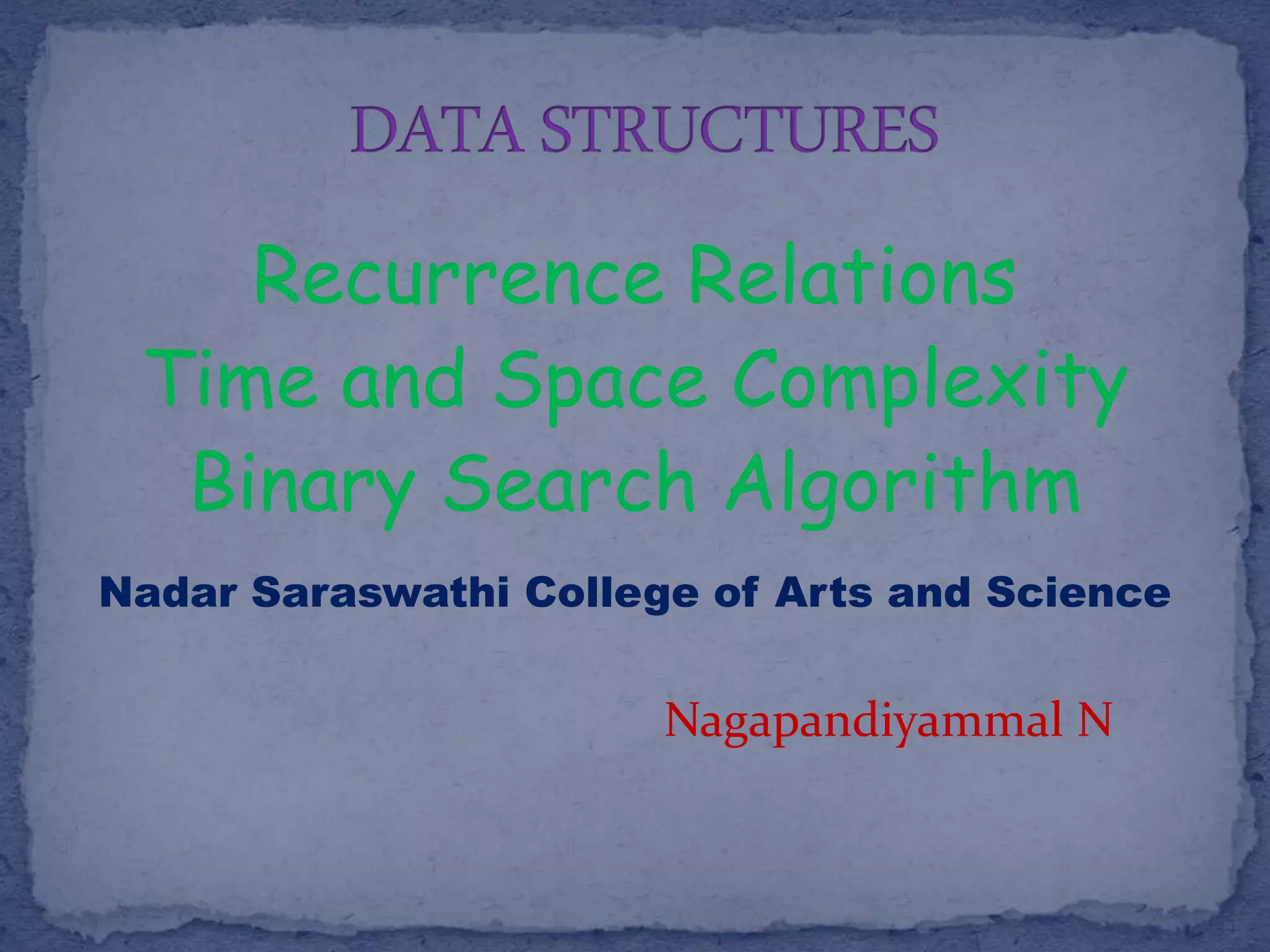 Recurrence Relation | PPTX