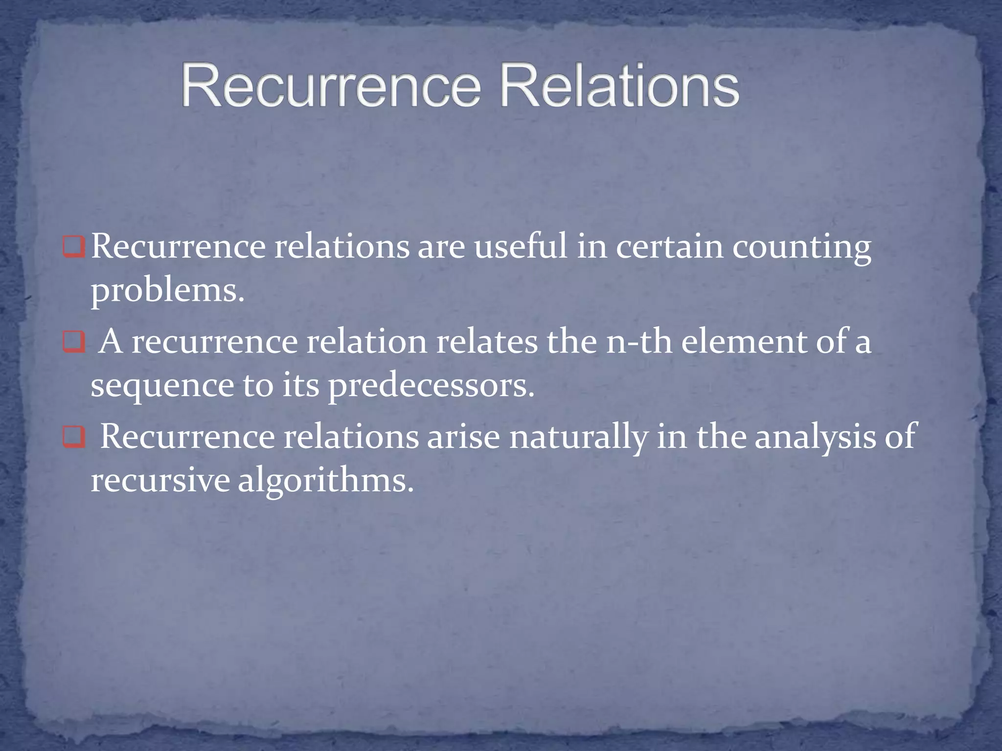 Recurrence Relation | PPTX
