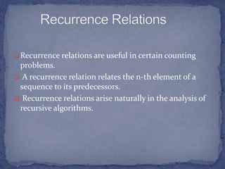 Recurrence Relation | PPTX