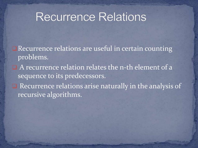 Recurrence Relation | PPTX