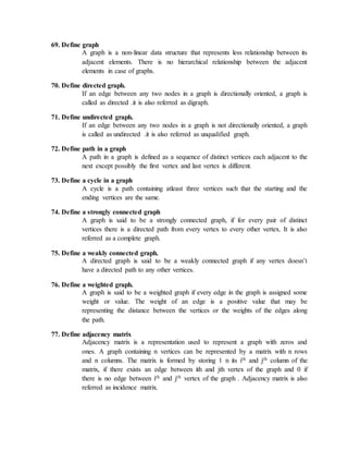 DATA STRUCTURES - SHORT NOTES | PDF