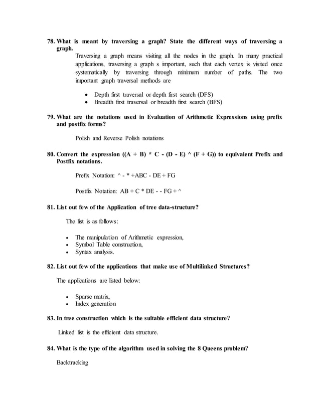 DATA STRUCTURES - SHORT NOTES | PDF