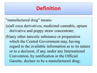 Narcotic drugs and psychotropic substance act 1985 | PDF