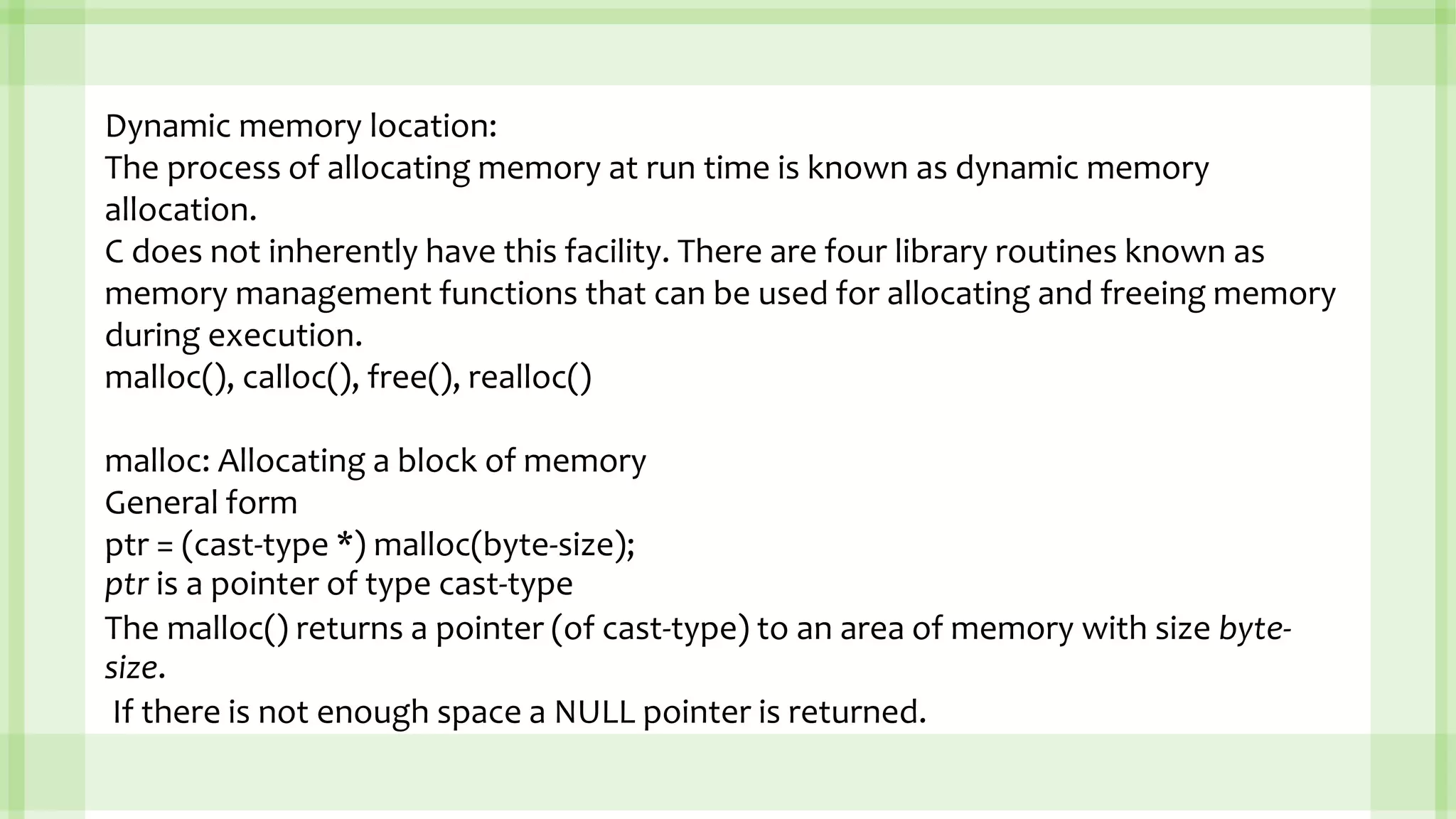 Dynamic Memory Allocation And Linked Lists Ppt 0767