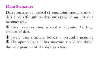 Data Structure Introduction for Beginners | PPTX