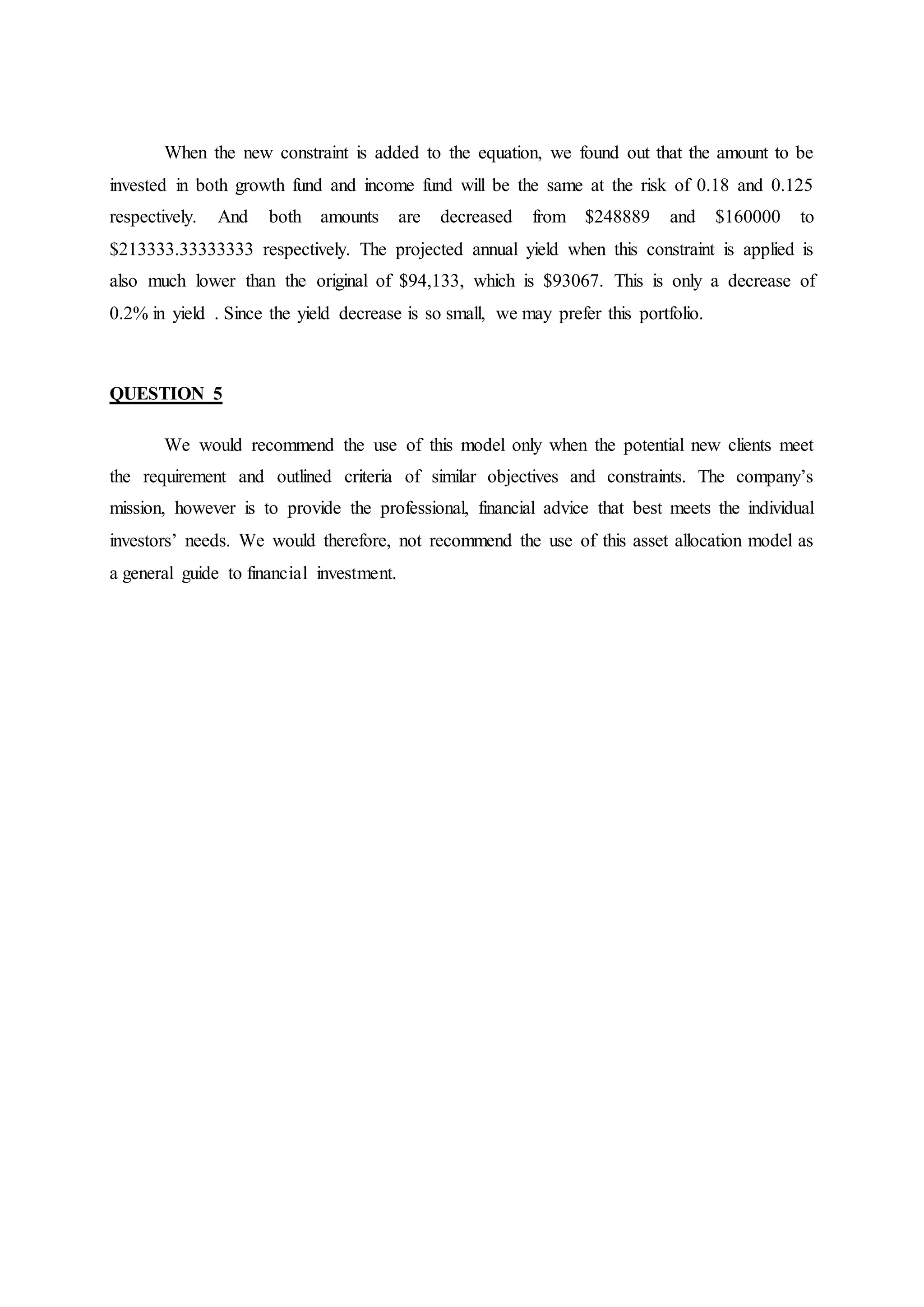 Investment Strategy Case Analysis (MGT 3050) | DOCX