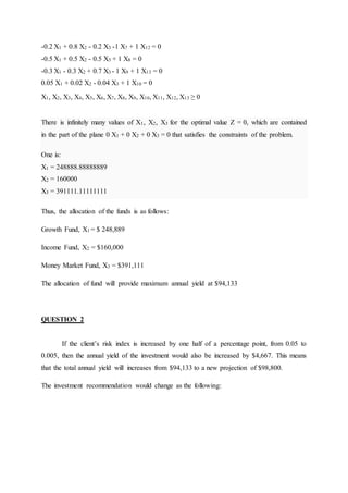 Investment Strategy Case Analysis (MGT 3050) | DOCX