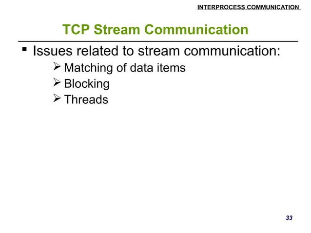 Distributed Systems inter process communication | PPT