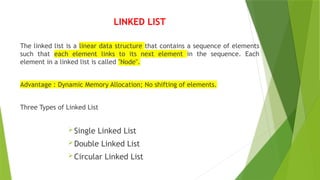 Data Structures - Linked List and its Types | PPTX
