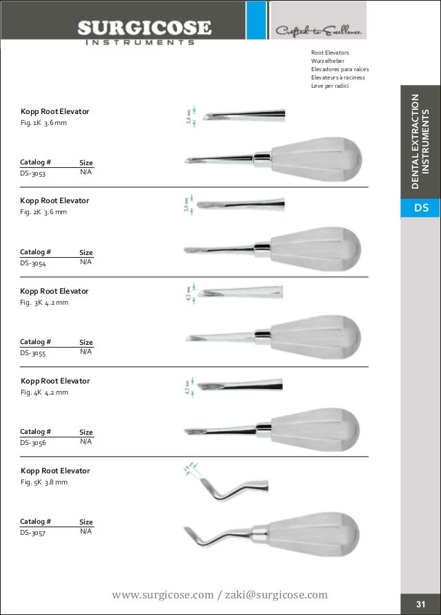 DENTAL EXTRACTION INSTRUMENTS