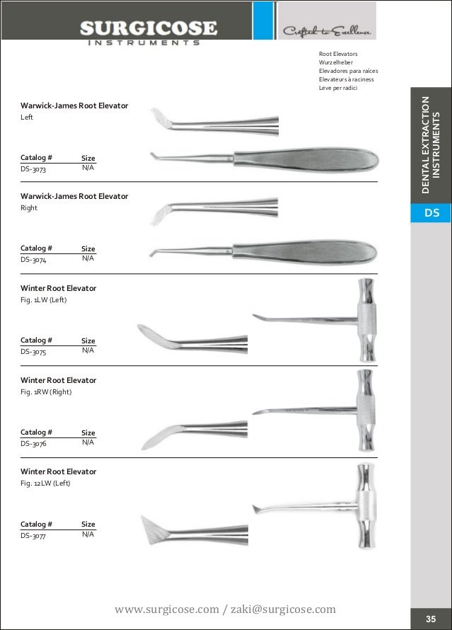 DENTAL EXTRACTION INSTRUMENTS