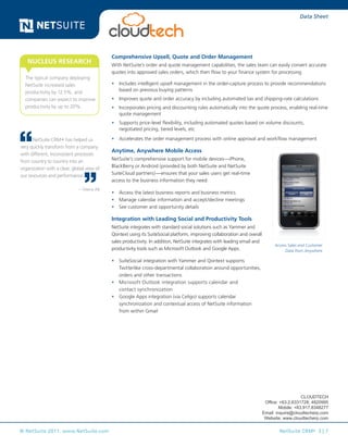 NetSuite CRM+ | PDF | Cloud Computing | Internet