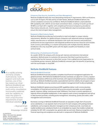 NetSuite One World | PDF