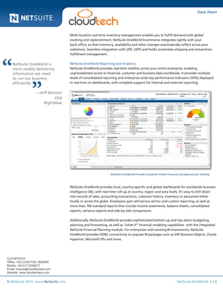 Improve your Business with NetSuite One World | PDF