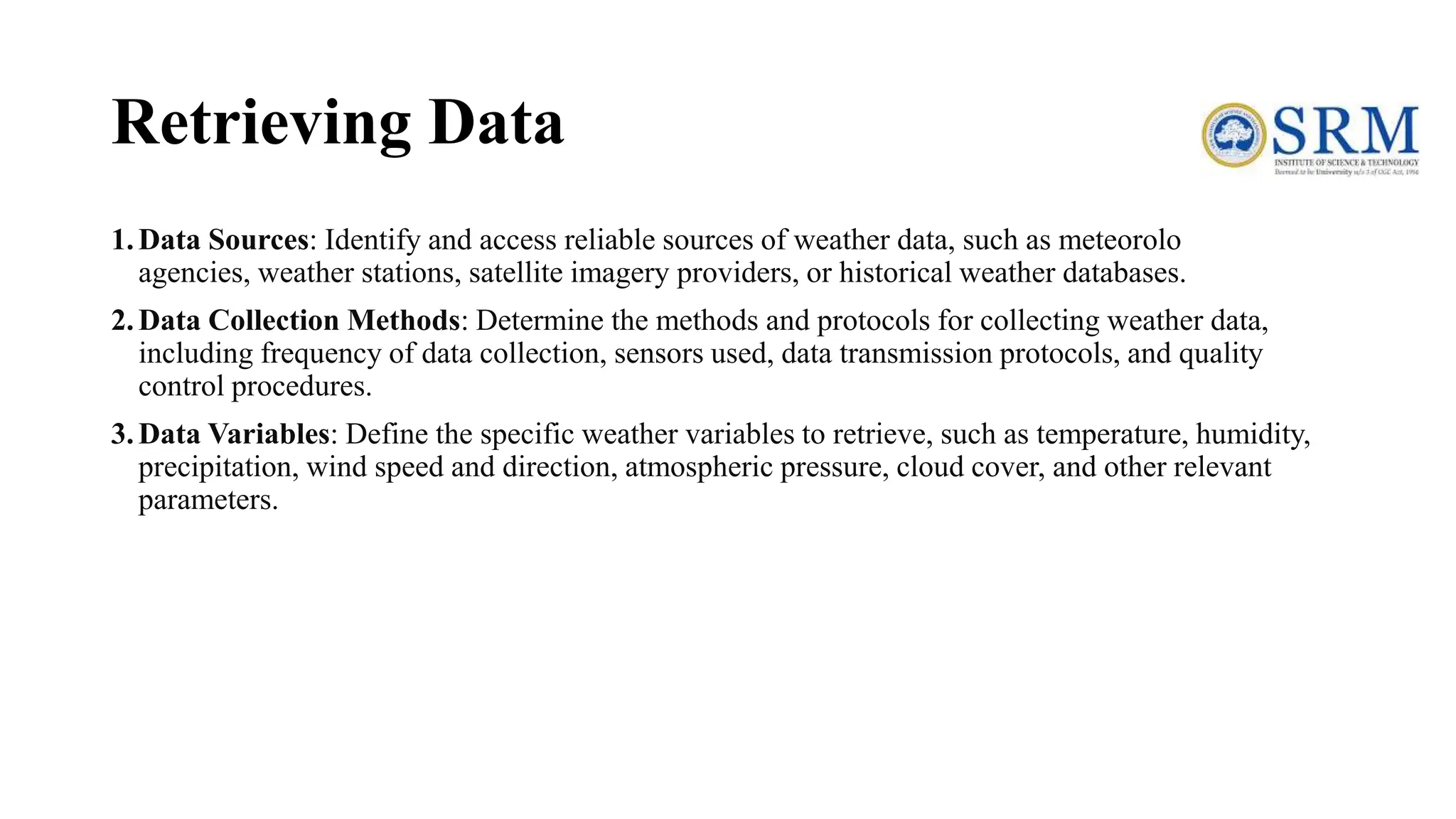 Weather forecasting presented by SRMist | PPTX