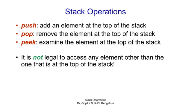 Data Structures: Stack Operations | PPTX | Programming Languages | Computing