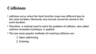 Data Structures-Topic-Hashing, Collision | PPTX