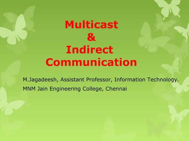 Distributed System-Multicast & Indirect communication | PPT