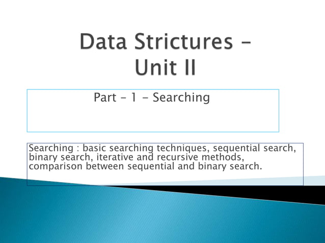 Data Structures_ Sorting & Searching | PPT