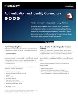 BlackBerry Workspaces: Authentication and Identity Connectors | PDF