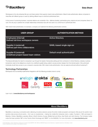 BlackBerry Workspaces: Authentication and Identity Connectors | PDF