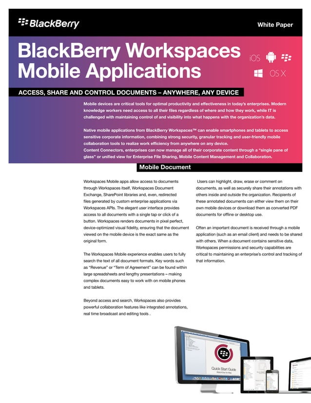 BlackBerry Workspaces Mobile Applications | PDF
