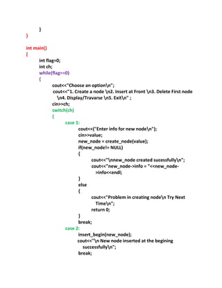 Ds006 linked list- delete from front | PDF