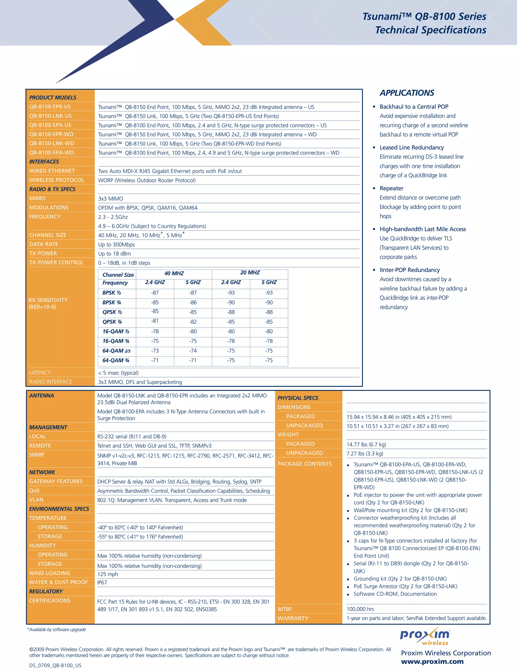 Proxim Tsunami QB-8100 End Point | PDF