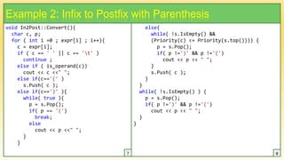 Data Structures and Agorithm: DS 08 Infix to Postfix.pptx | Programming Languages | Computing